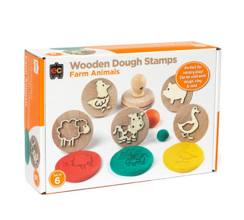 Wooden Dough Stamps - Farm Animals | Harleys - The Educational Super Store